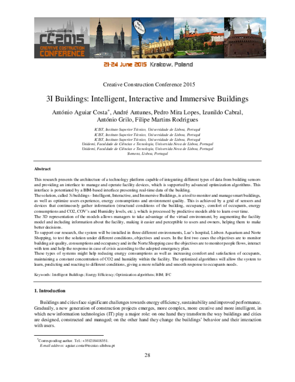(PDF) 3I Buildings: Intelligent, Interactive and Immersive Buildings
