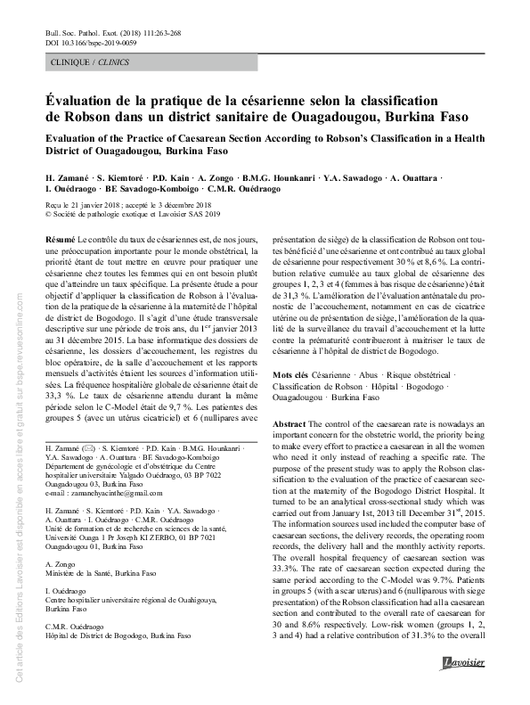 (PDF) Evaluation de la pratique de la césarienne selon la ...