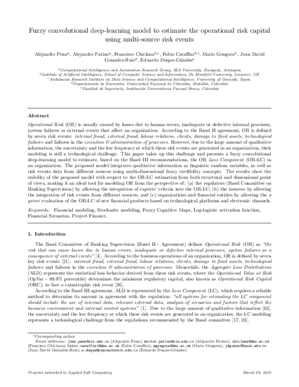 (PDF) Fuzzy convolutional deep-learning model to estimate the operational risk capital using ...