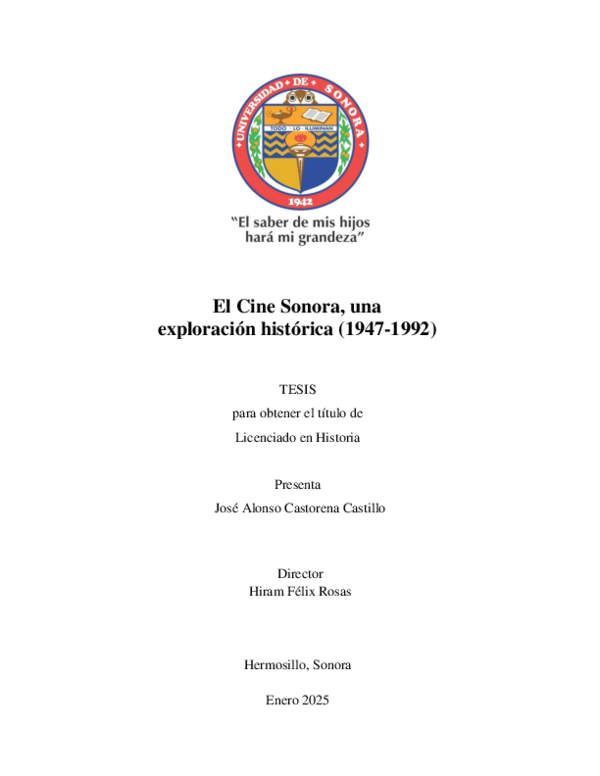(PDF) José Alonso Castorena Castillo - El Cine Sonora, una exploración ...