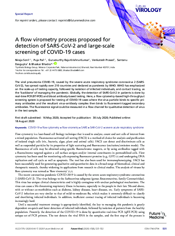 (PDF) A flow virometry process proposed for detection of SARS-CoV-2 and ...