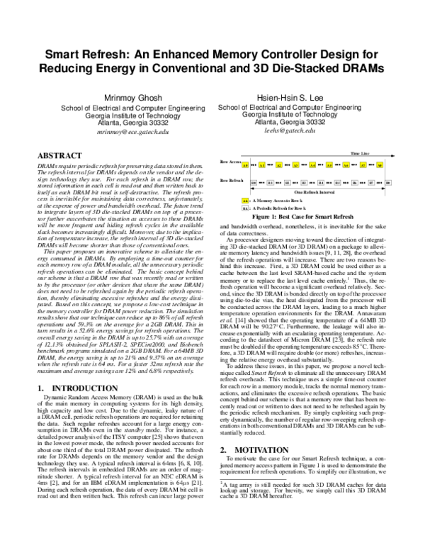 (PDF) Smart Refresh: An Enhanced Memory Controller Design for Reducing ...