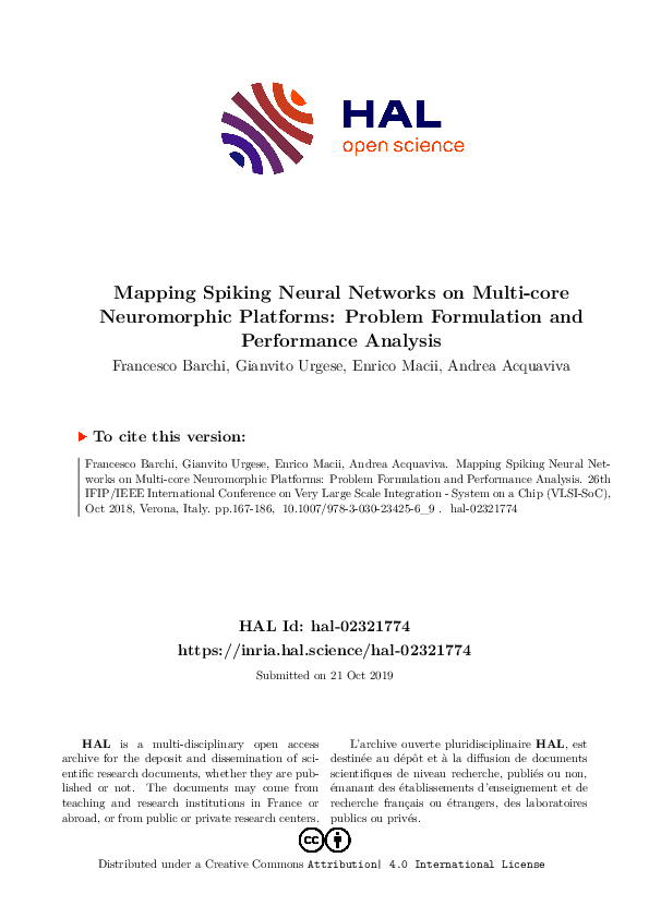 (PDF) Mapping Spiking Neural Networks on Multi-core Neuromorphic Platforms: Problem Formulation ...