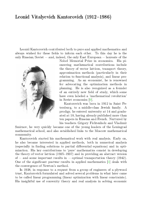 (PDF) Leonid Vitalyevich Kantorovich (1912-1986)