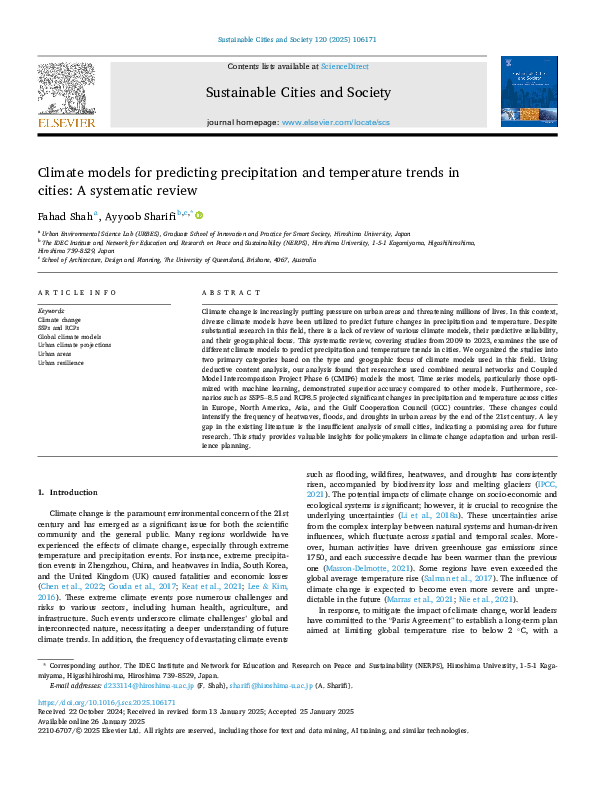 Pdf Climate Models For Predicting Precipitation And Temperature Trends In Cities A Systematic