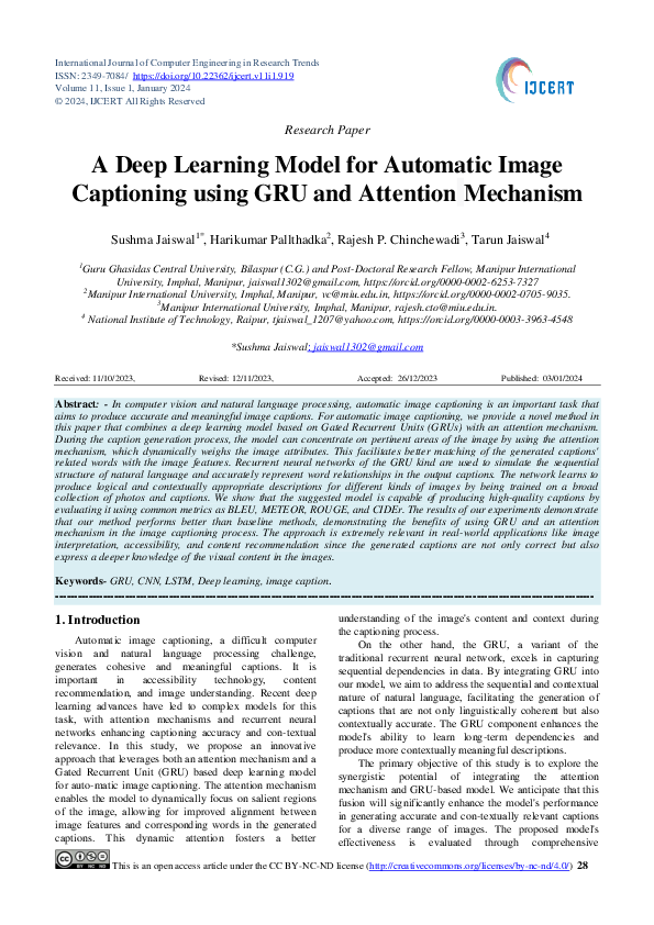 (PDF) A Deep Learning Model for Automatic Image Captioning using GRU ...