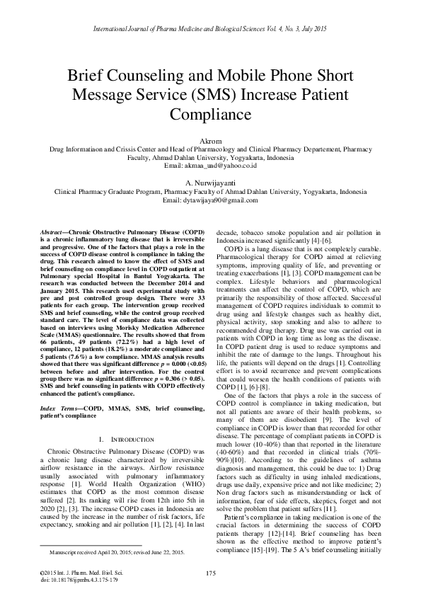 (PDF) Brief Counseling and Mobile Phone Short Message Service (SMS ...