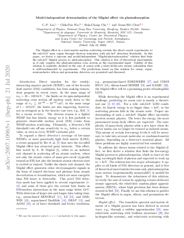 (PDF) Model-independent determination of the Migdal effect via ...