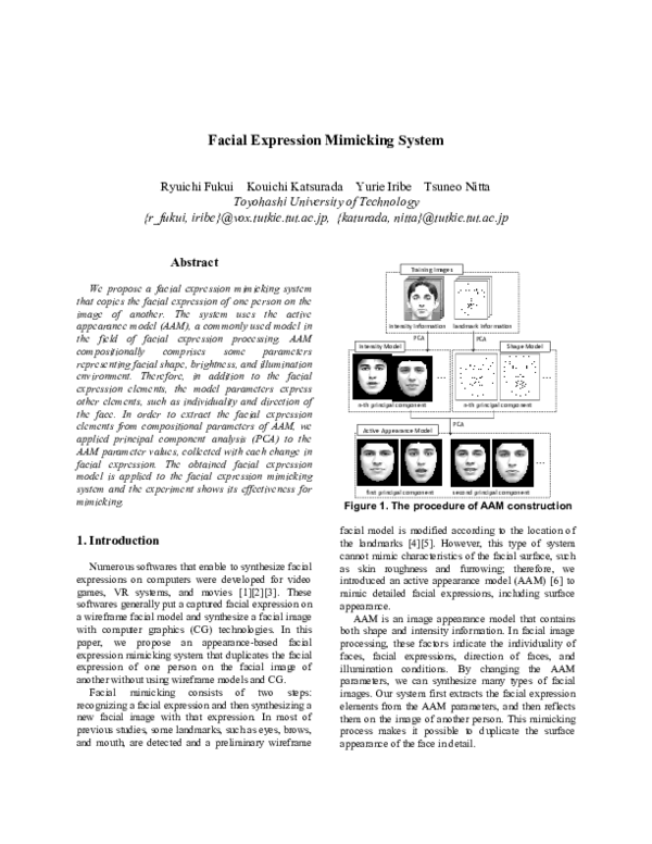(PDF) Facial Expression Mimicking System