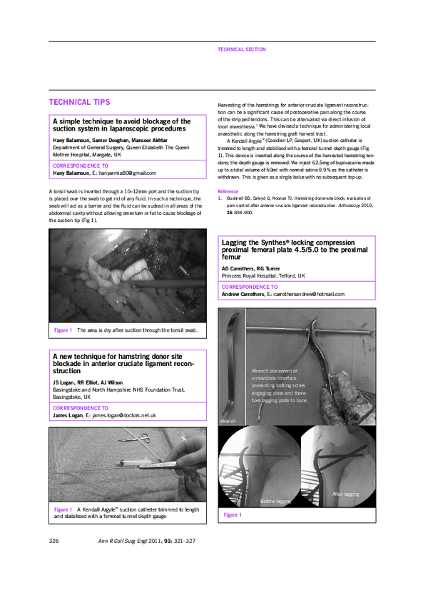 (PDF) Bale hook' needle mount and suturing techniques