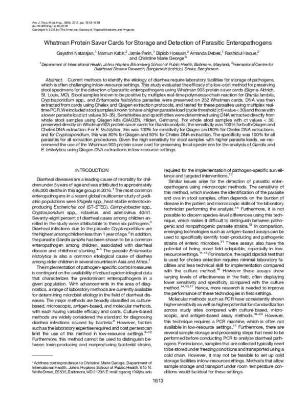 (PDF) Whatman Protein Saver Cards for Storage and Detection of ...