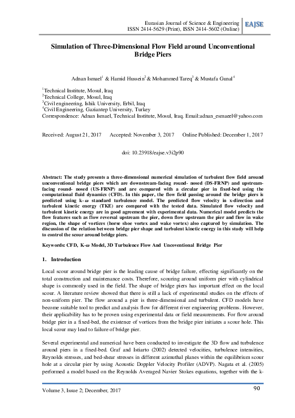 (PDF) Simulation of Three-Dimensional Flow Field around Unconventional ...