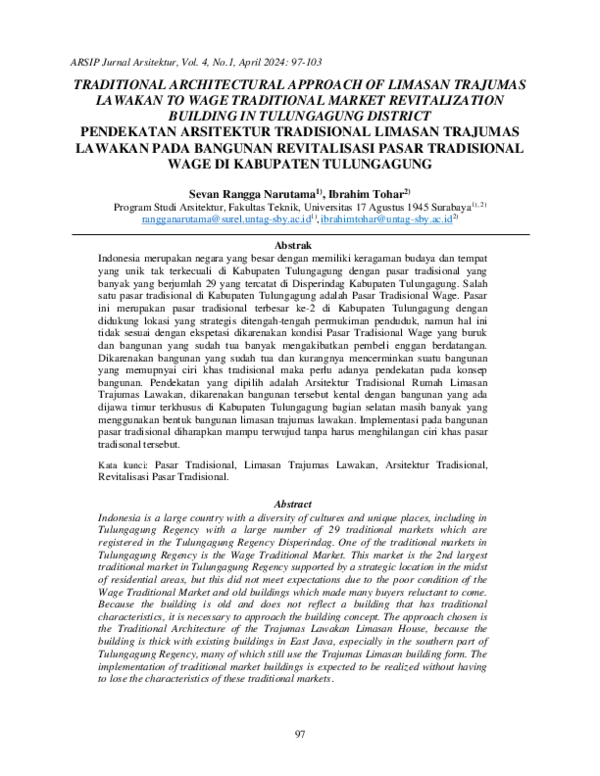 (PDF) Traditional Architectural Approach of Limasan Trajumas Lawakan to ...