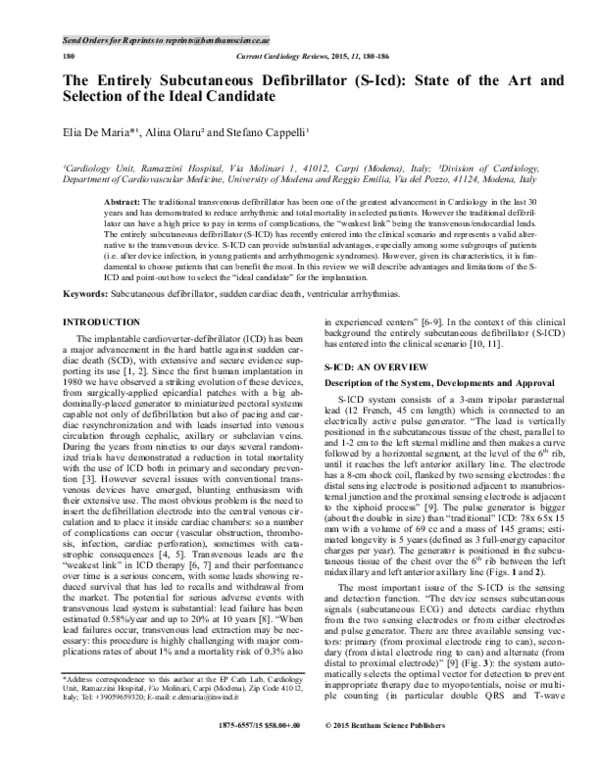Pdf S Icd Advantages Limitations And Selection