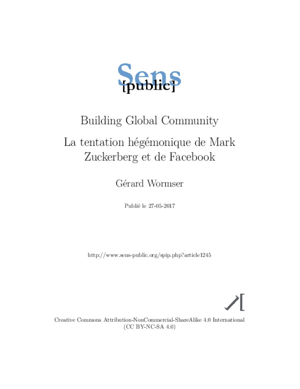 (PDF) Building Global Community