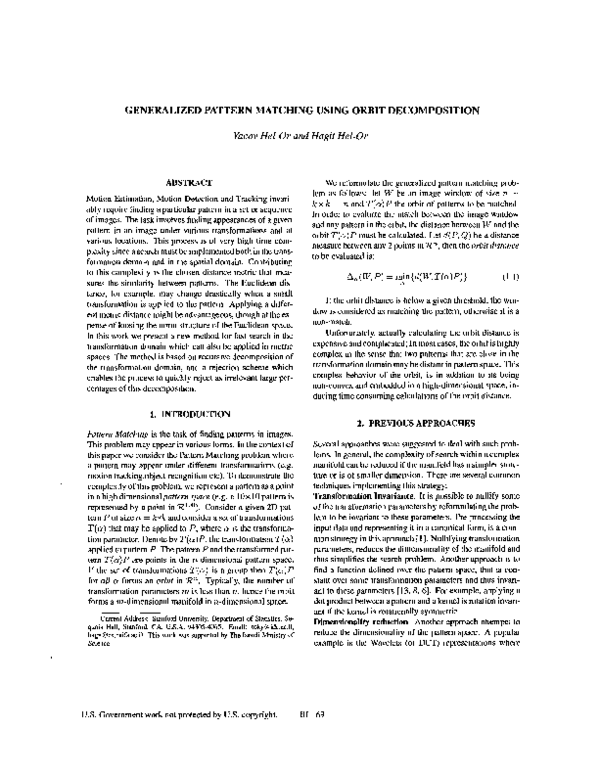 (PDF) Generalized pattern matching using orbit decomposition