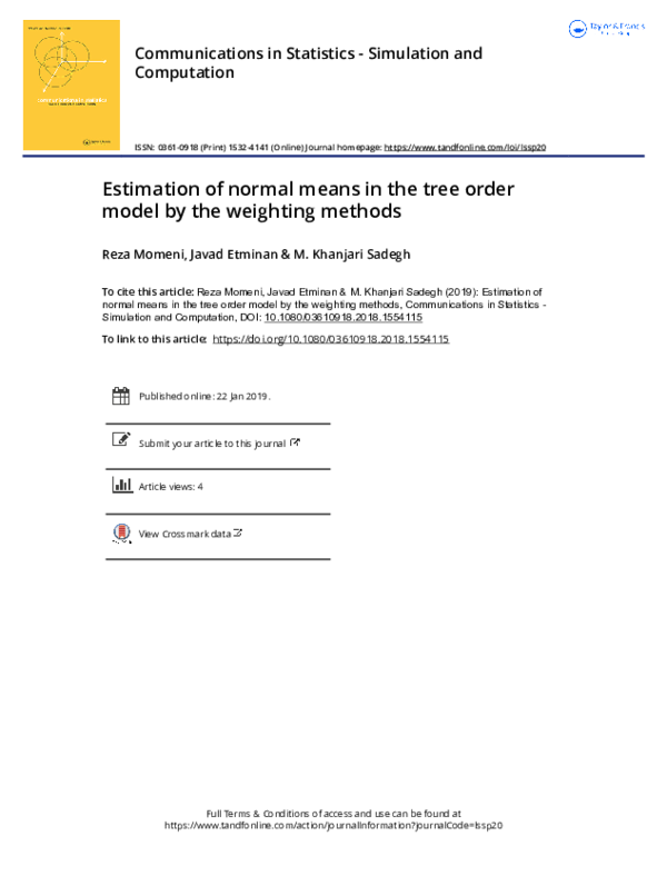 (PDF) Estimation of normal means in the tree order model by the ...