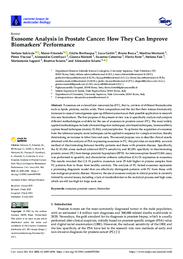 (PDF) Exosome Analysis in Prostate Cancer: How They Can Improve ...