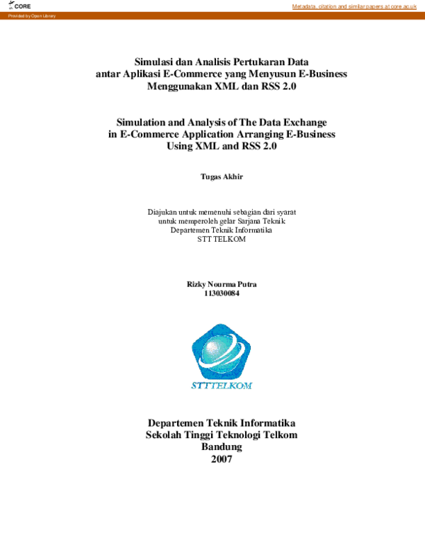 (PDF) Simulasi dan Analisis Pertukaran Data antar Aplikasi E-Commerce ...