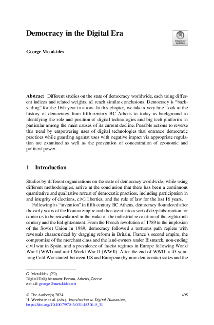 (PDF) Democracy in the Digital Era