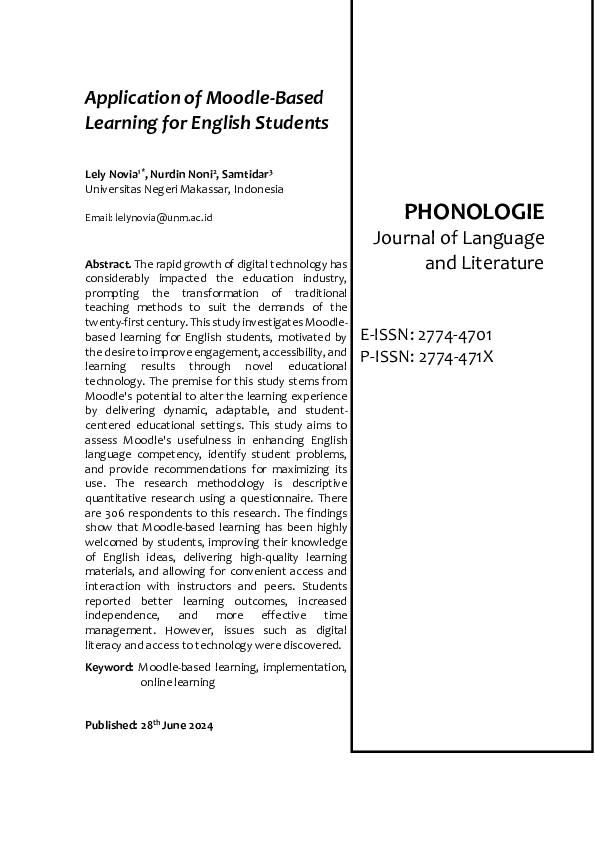 (PDF) Application of Moodle-Based Learning for English Students