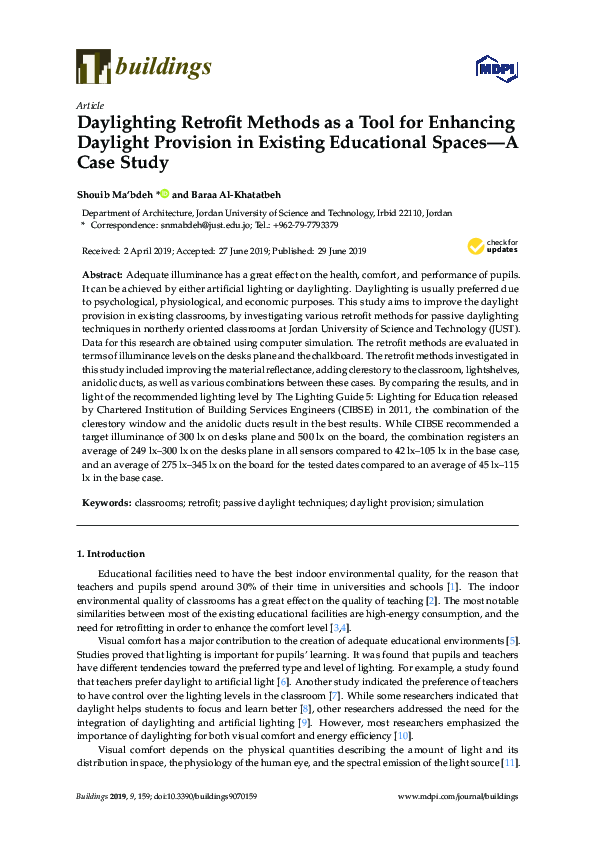 (PDF) Daylighting Retrofit Methods as a Tool for Enhancing Daylight ...