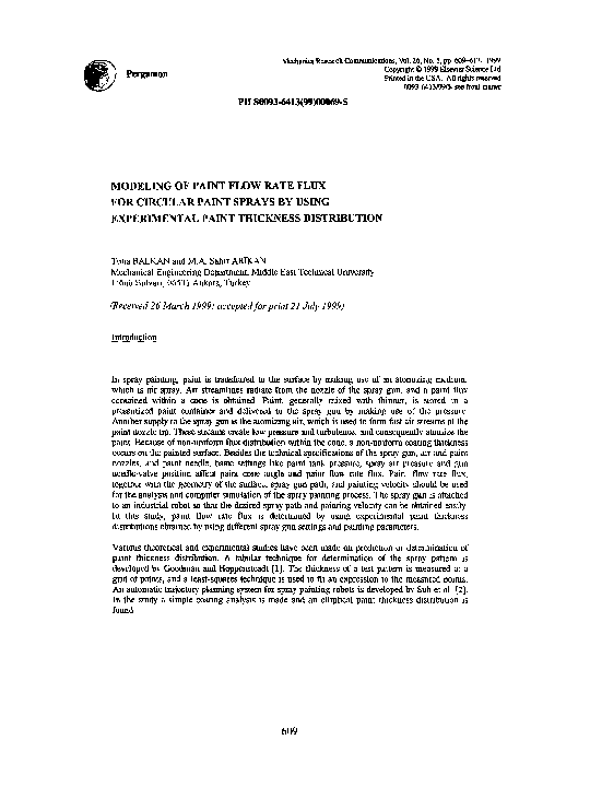 (PDF) Modeling of paint flow rate flux for circular paint sprays by ...