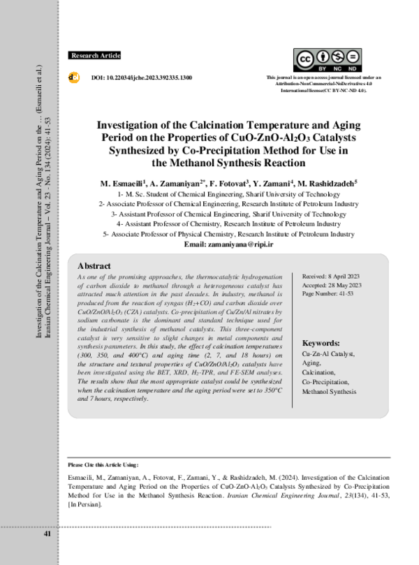(PDF) Investigation of the Calcination Temperature and Aging Period on ...