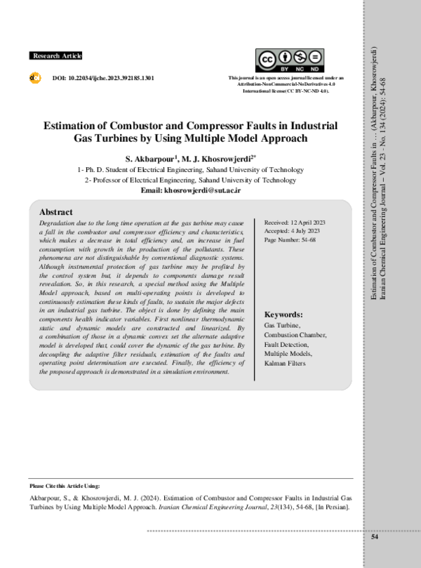 (PDF) Estimation of Combustor and Compressor Faults in Industrial Gas Turbines by Using Multiple ...