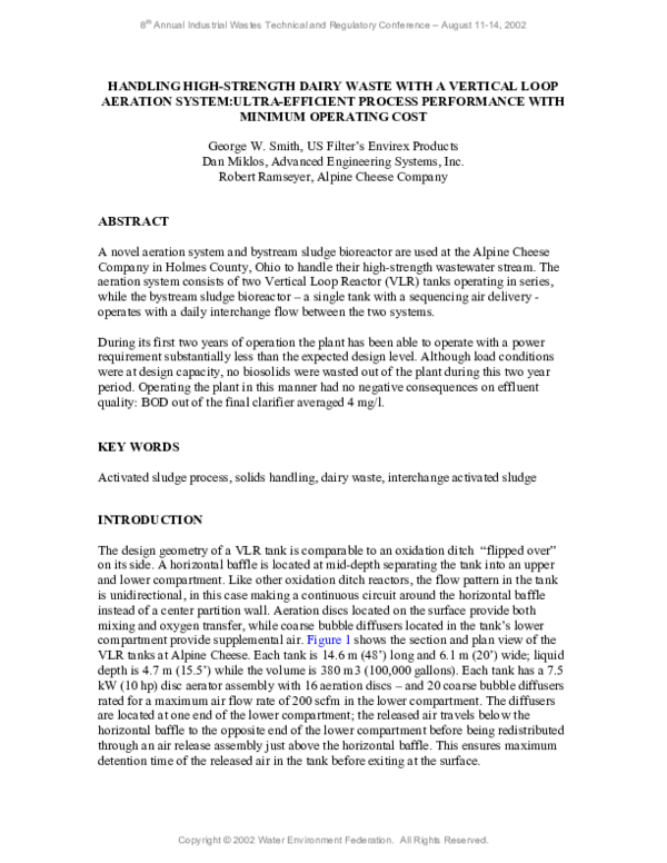 (PDF) Handling High-Strength Dairy Waste with a Vertical Loop Aeration ...