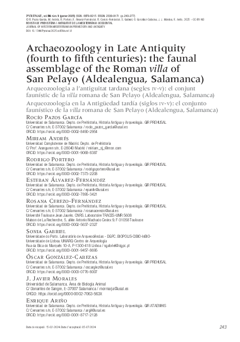 (PDF) Archaeozoology in Late Antiquity (fourth to fifth centuries): the ...