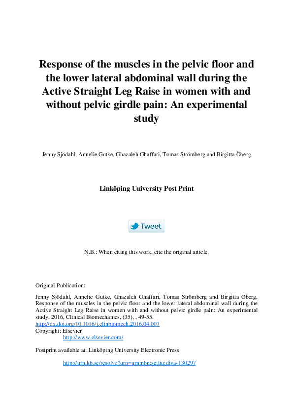 (PDF) Response of the muscles in the pelvic floor and the lower lateral ...