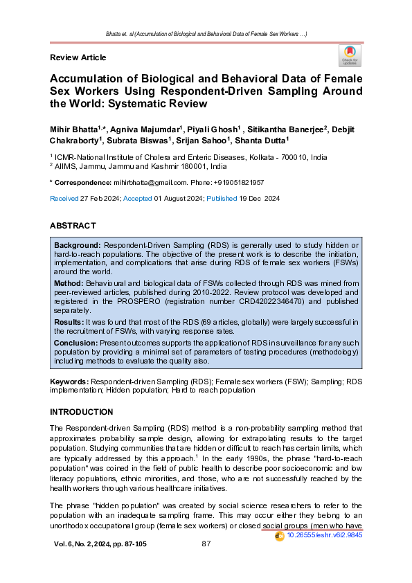 Pdf Accumulation Of Biological And Behavioral Data Of Female Sex