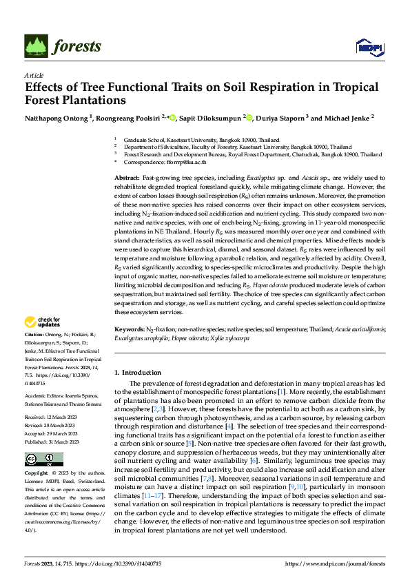 (PDF) Effects of Tree Functional Traits on Soil Respiration in Tropical ...