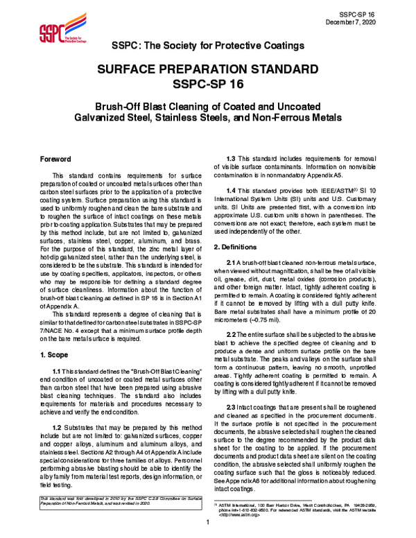 (PDF) SSPC-SP-16: The Society for Protective Coatings SURFACE PREPARATION STANDARD SSPC-SP 16 ...