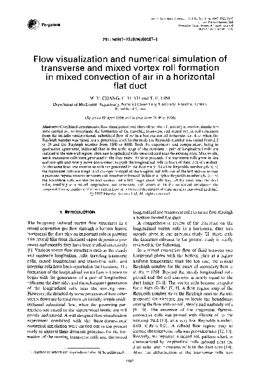 (PDF) Flow visualization and numerical simulation of transverse and mixed vortex roll formation ...