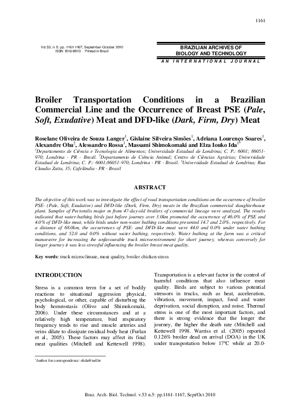 (PDF) Broiler transportation conditions in a Brazilian commercial line ...