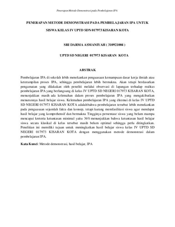 (PDF) Jurnal IPA sri