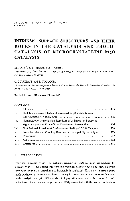 (PDF) Intrinsic surface structures and their roles in the catalysis and ...