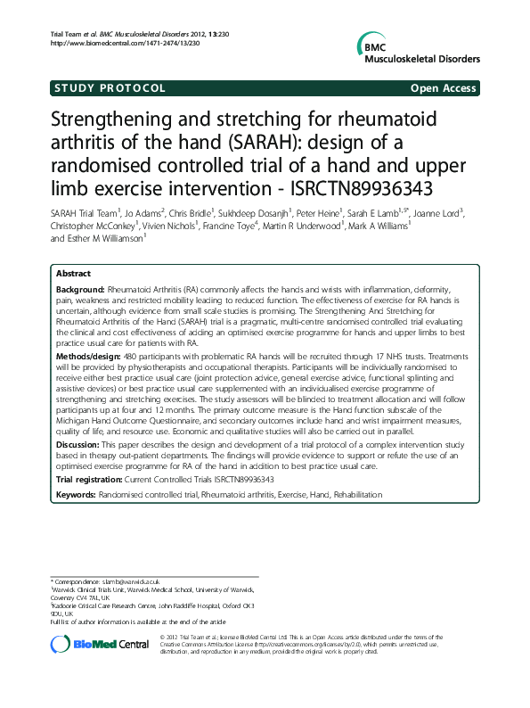 (PDF) Strengthening and stretching for rheumatoid arthritis of the hand ...