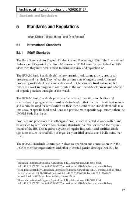 (PDF) Standards and regulations