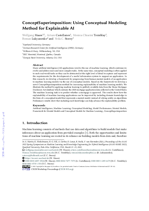 (PDF) ConceptSuperimposition: Using Conceptual Modeling Method for Explainable AI