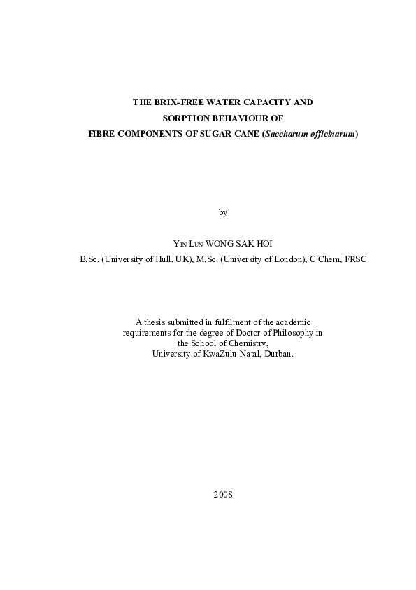 (PDF) The Brix-Free water capacity and sorption behaviour of fibre ...