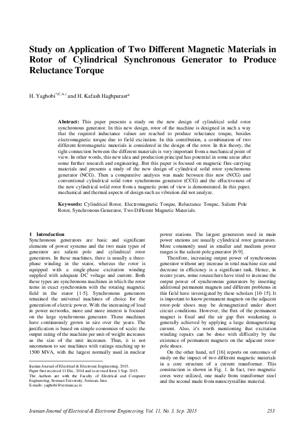 (PDF) Study on Application of Two Different Magnetic Materials in Rotor ...
