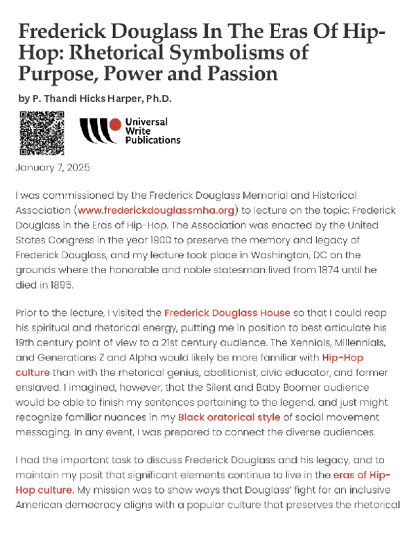 (PDF) Frederick Douglass In the Eras of Hip-Hop: Rhetorical Symbolisms ...