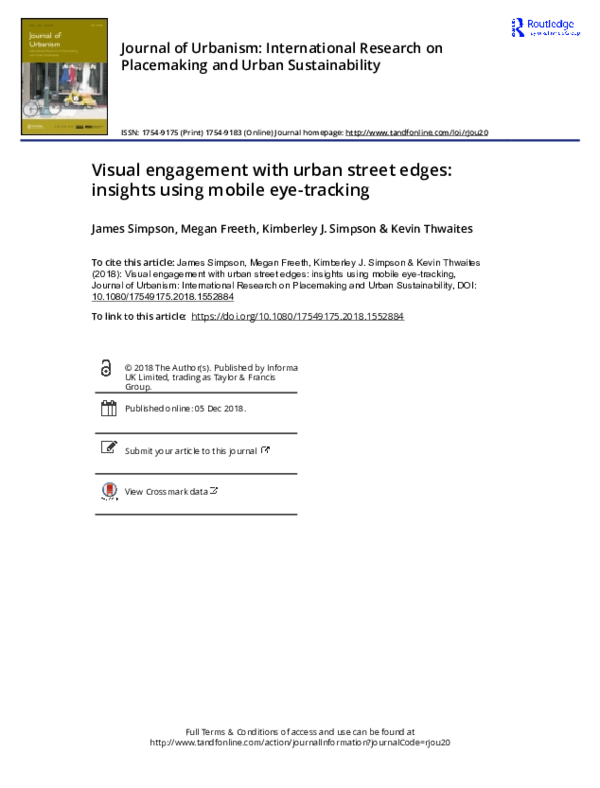 (PDF) Visual engagement with urban street edges: insights using mobile ...