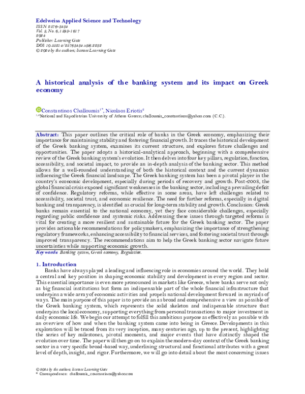 (PDF) A historical analysis of the banking system and its impact on ...