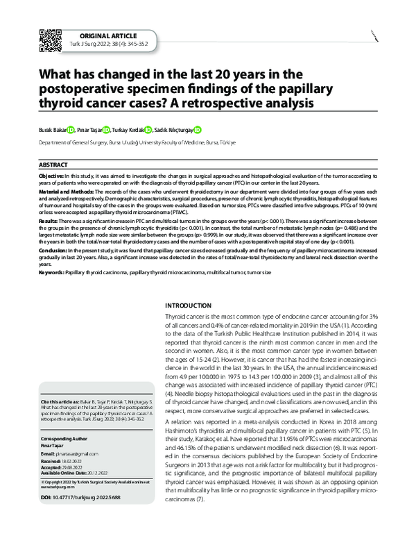 (PDF) What has changed in the last 20 years in the postoperative specimen findings of the ...