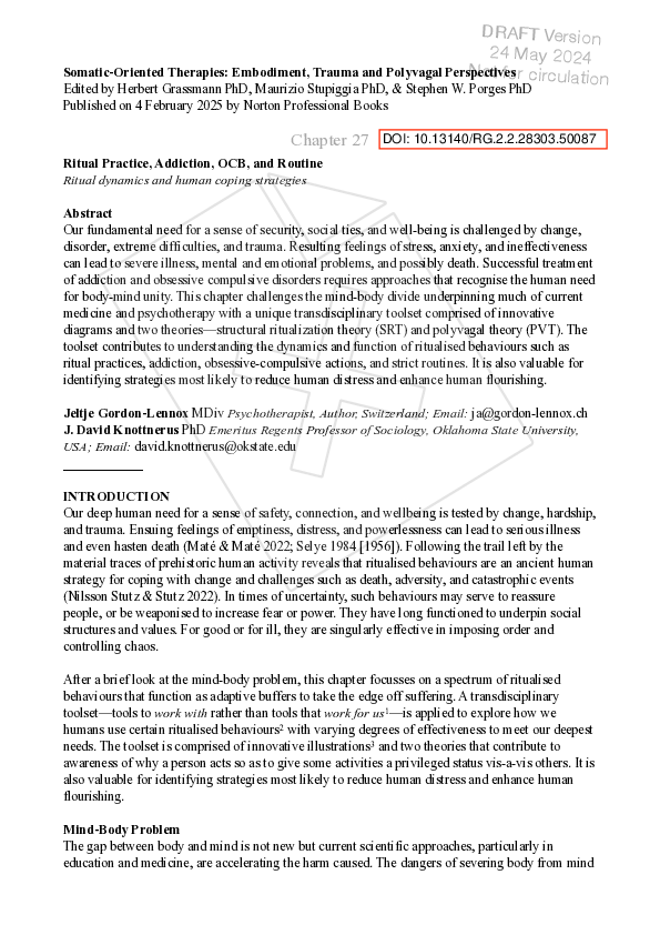 (PDF) Ch. 27 Ritual Practice, Addiction, OCB, and Routine: Ritual ...
