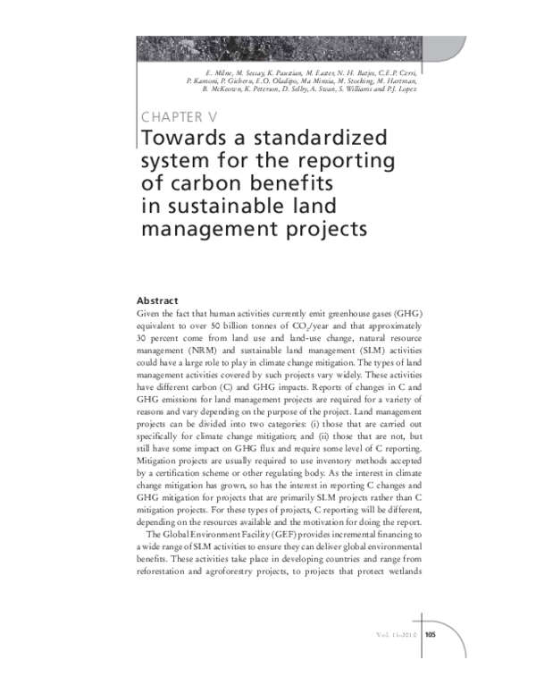(PDF) Towards a standardized system for the reporting of carbon ...